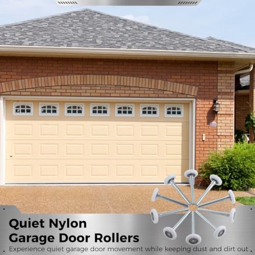 Homaisson 10 PCS 1.8'' Garage Door Rollers with 4.7-inch Stem, Quiet Garage Door Replaceable Wheel, Nylon Garage Roller Replacement, Door Roller for Garages, Barns, Warehouses
