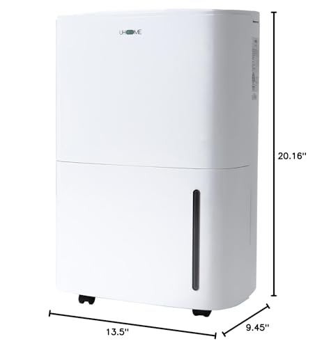 Uhome 120 Pints Dehumidifier with Drain Hose - 6000 Sq. Ft Quiet Dehumidifier for Home, Basements, Storages and Large Rooms with 5L Water Tank
