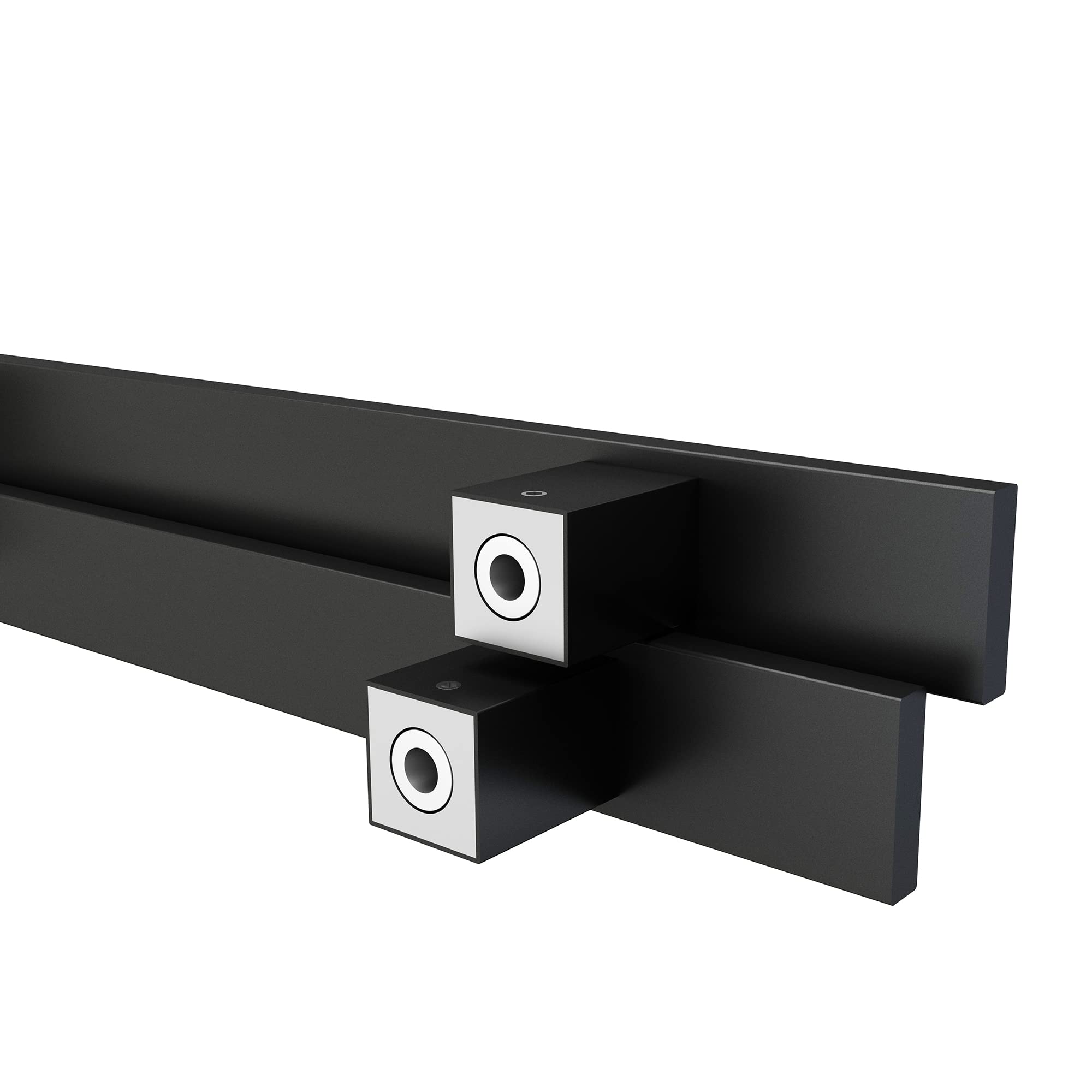 BARNSMITH 36" Barn Door Push Pull Handle,Heavy Duty Grade-304 Stainless Steel Square Commercial Door Handle,Entrance Entry Front Door Handle Office Handle Pull Set for Wood Door Glass Door,Black