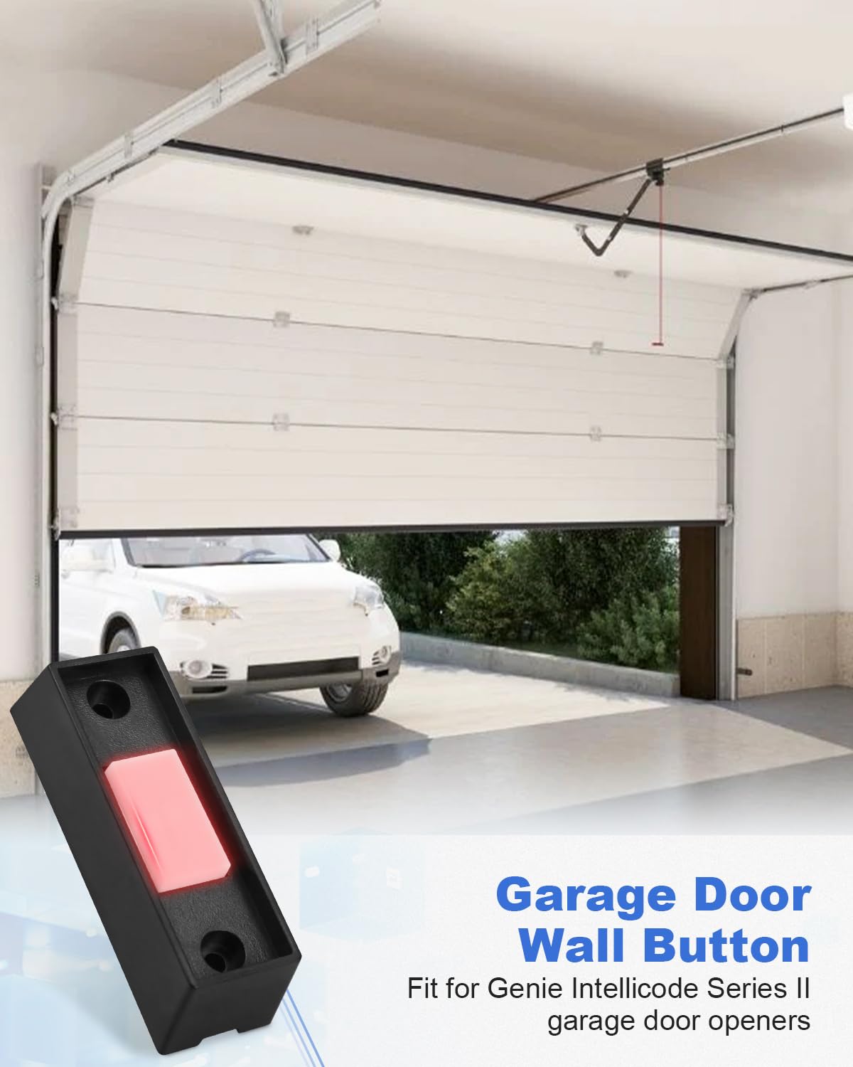 ULXIOM Garage Door Wall Button Fits for Genie 29599S Wired Series II, Lighted Push Button Garage Door Opener, 2Packs