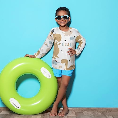 Long Sleeve Rash Guard for Boys T-Shirt Hand Drawn Dinosaurs UPF 50+ Rashguard Quick Dry Surf Top Boys T-Shirts 10-12 Years