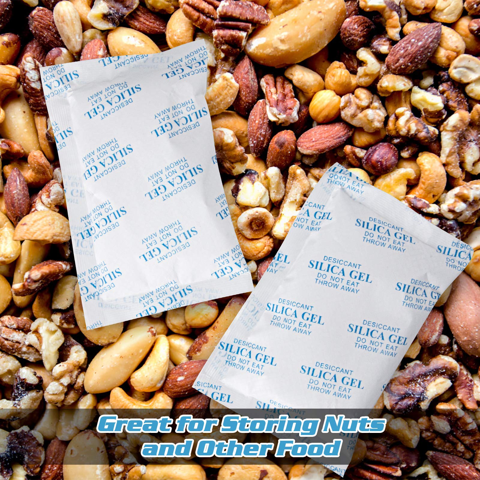 SurpOxyLoc 100 Gram(10Packs) Food Grade Silica Gel Packs Dessicant Packets for Moisture Control,Cobalt Chloride Free Moisture Absorbers for Food Storage