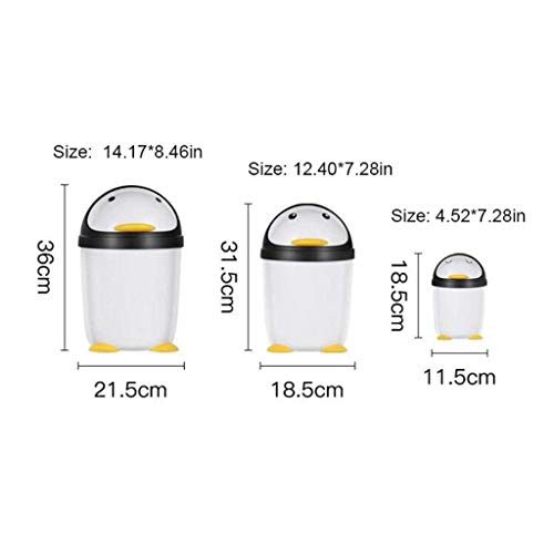 LSNLNN Waste Bin,Trash Can with Lid Creative Cartoon Desktop Storage Garbage Container Bin for Kitchen Living Room Outdoor Indoor Waste Bin Garbage Disposal,14.178.46In,14.178.46In