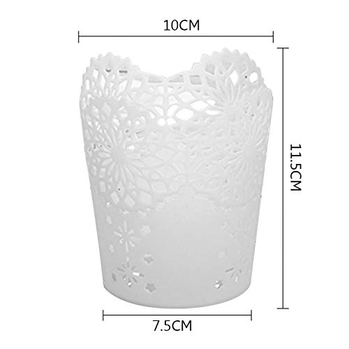 Storage Holder Pen Container Large Capacity Space-Saving Plastic Hollow Design Wastebasket for Desktop