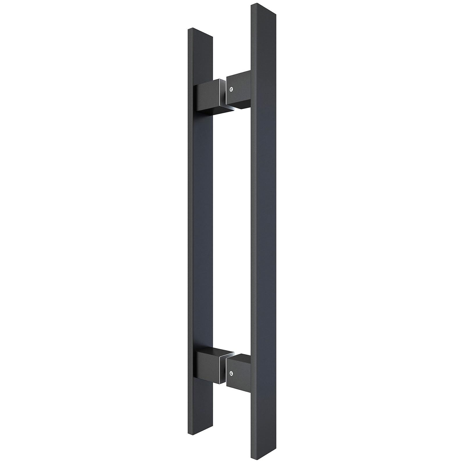 BARNSMITH 36" Barn Door Push Pull Handle,Heavy Duty Grade-304 Stainless Steel Square Commercial Door Handle,Entrance Entry Front Door Handle Office Handle Pull Set for Wood Door Glass Door,Black