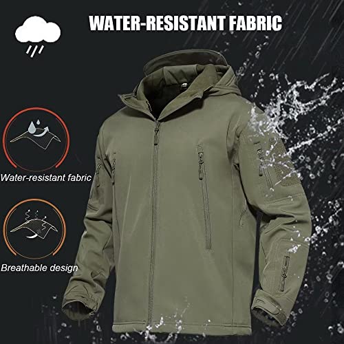MAGCOMSEN Mens Jacket Winter Coats for Men Waterproof Jacket Fleece Snowboarding Jacket Casual Outdoor Soft Shell Jackets Rain Jacket Tactical Jacket
