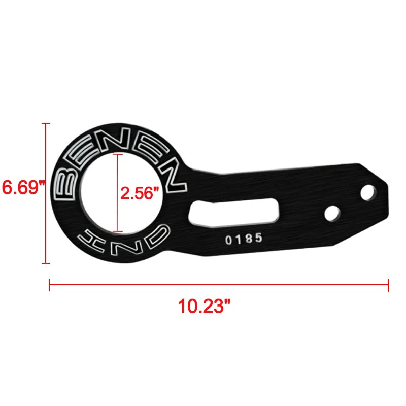 Heart Horse Rear Tow Towing Hook for Universal Car, JDM Bumper Quick Release Auto Trailer Ring Aluminum Alloy, Improved Wiredrawing Anodizing (Black)