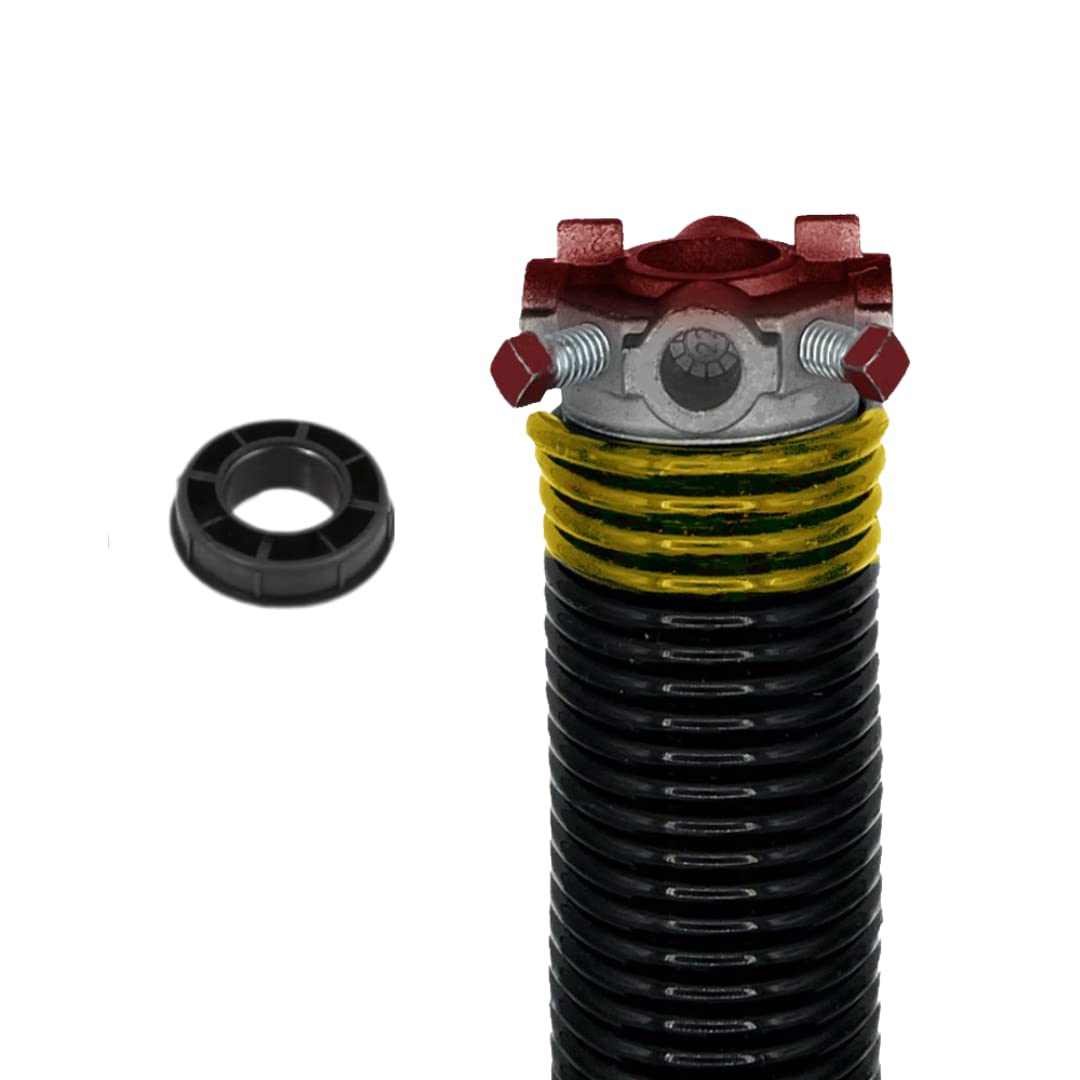 Alcan Garage Door Torsion Spring (0.250 Wire x 2 D x 30 L) with 1 Nylon Bushing | Right Hand Wound Replacement (Left Side) Gold