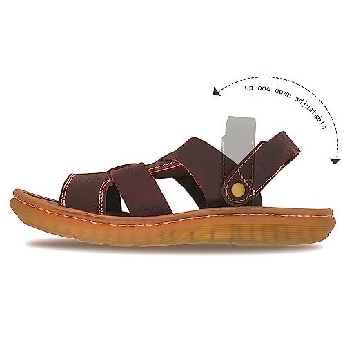 ZLUXURQ Mens soft leather hiking outdoor sandals-Luxury Casual Beach Sandals