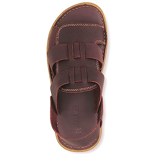 ZLUXURQ Mens soft leather hiking outdoor sandals-Luxury Casual Beach Sandals