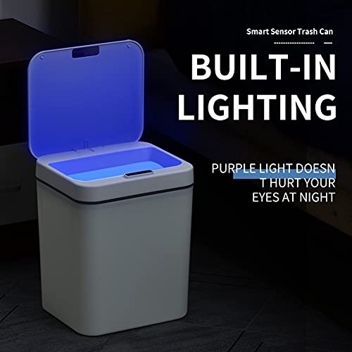 Xuanmo Automatic Sensing Trash Can, Smart Waterproof Non-Contact Motion Sensor Dustbin 16 Liters Waste Bin with Lid, Suitable for Kitchen, Living Room, Bathroom, Office, Bedroom (Color : Pink)