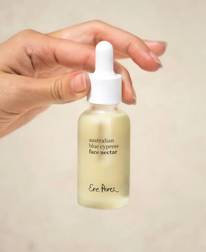 Ere Perez - Natural Australian Blue Cypress Face Nectar | Light, Hydrating, Revitalizing, Calming | Camellia, Frankencense | Vegan, Cruelty-Free, Clean Beauty, Sensitive Skin Safe (1 fl oz | 30 ml)