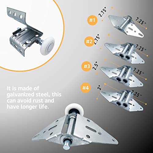 LAJIAOZ Garage Door Hinge Roller Bracket/Track Kit/Wire Rollers Green Hinges Sytems Roll Up Door Spings(16 x 8 Height Double Garage Doors)