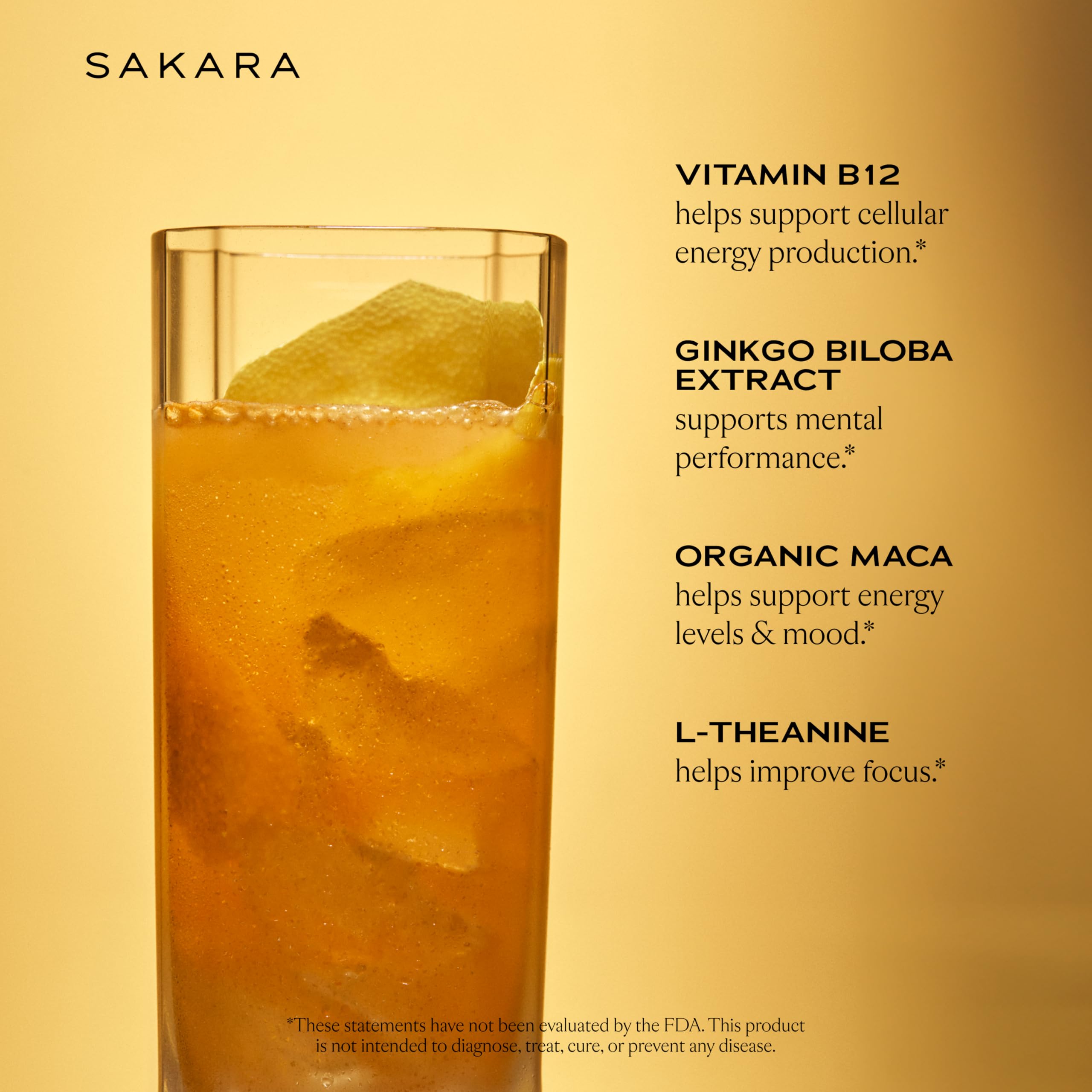 SAKARA Energy Effervescents, 15 Packets - Refined Sugar Free Electrolytes Powder Packets with Vitamin B12 & L Theanine, Flavored Water Packets, Hydration Powder, Energy Drink Electrolyte Powder