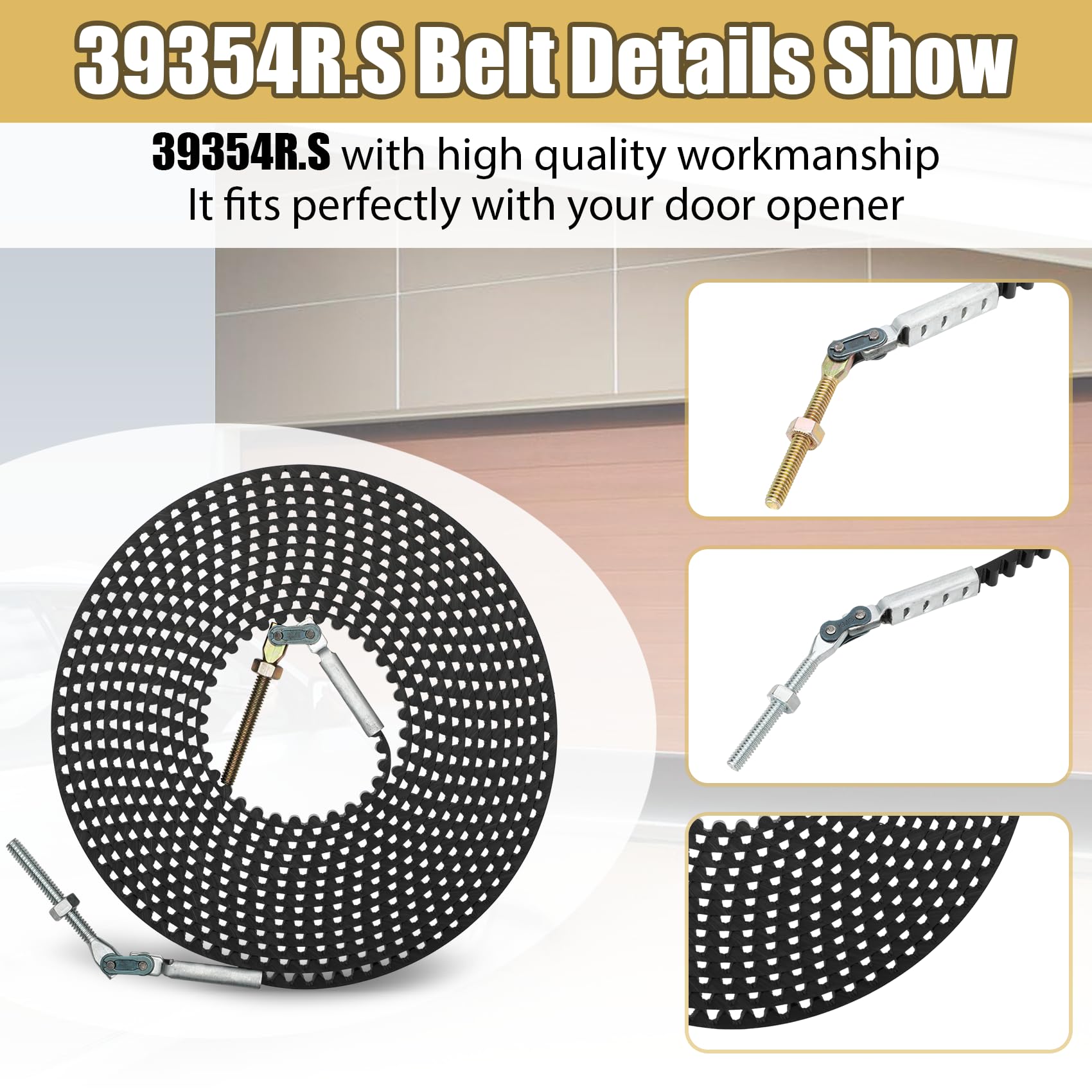 Vanesa 39354R.S 7 Ft High Garage Door Belt Compatible with Genie 7055, 2055, 7155, 1055, 1155, 3055, 3053, 3155d, SilentMax, SilentMax Garage Opener, Replacement Genie Belt