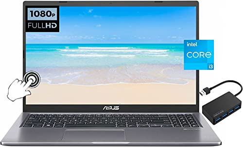 ASUS VivoBook 15 Business Laptop, 15.6" FHD Touchscreen Computer, Dual-core Intel 11th Gen i3-1115G4(Beat i5-10210U), 4GB DDR4 RAM 128GB PCIe SSD, Fingerprint, Backlit, Windows 10 Home+ Accessories