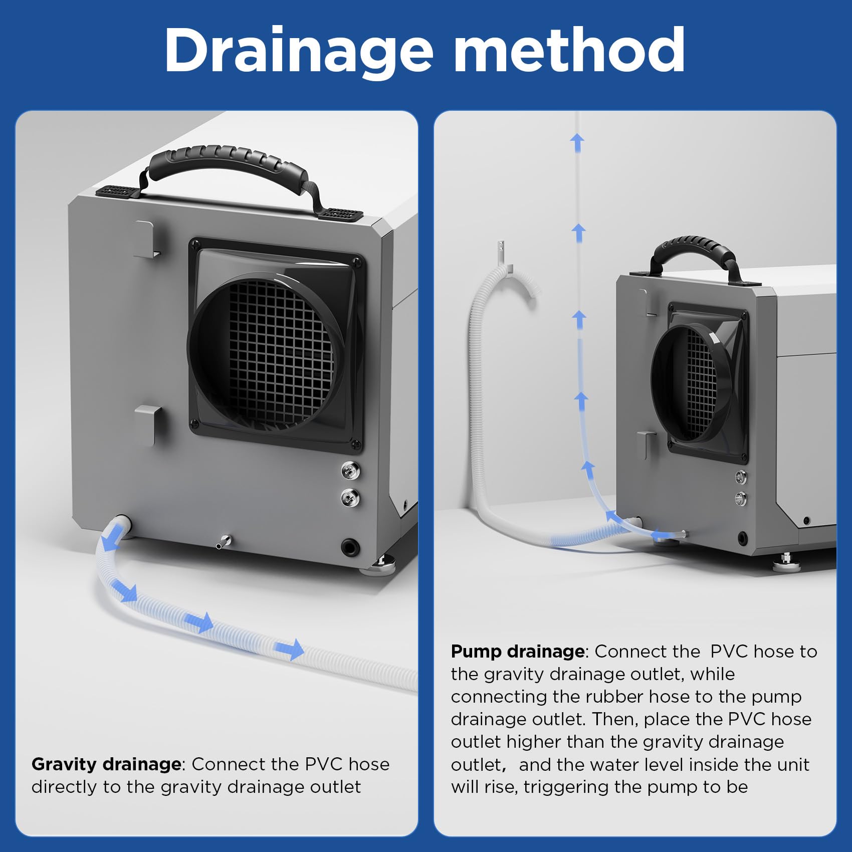 113 pint Crawl Space Dehumidifier with Pump for Basement,Commercial Dehumidifiers with Drain Hose, Industrial Dehumidifier for Large Space,Whole House