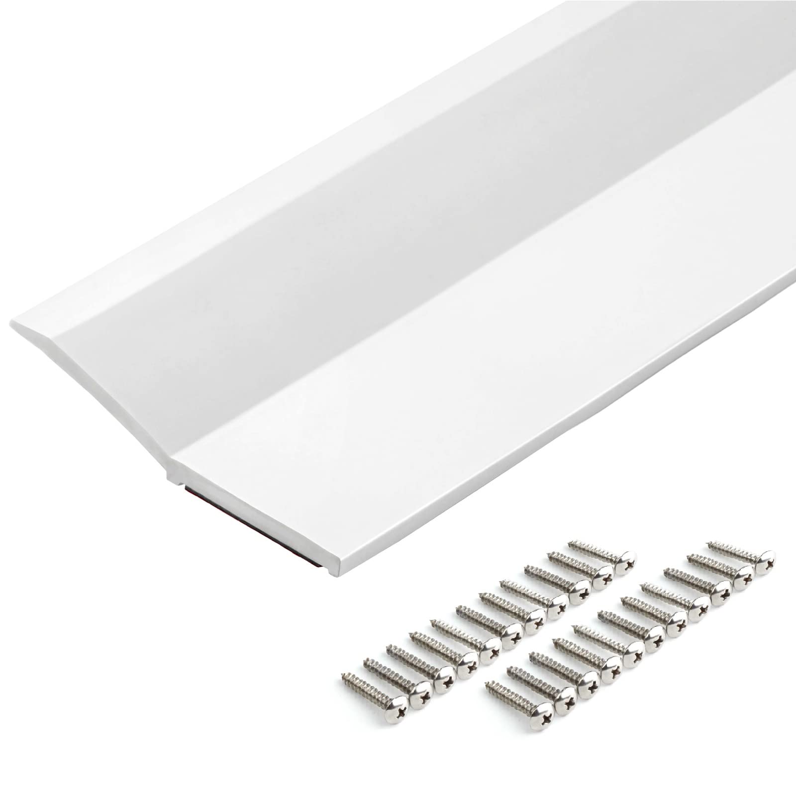 HOMWMPA Garage Door Seal Top and Sides, 34.4FT Garage Door Weather Stripping, Universal Soft and Hard Composite Rubber Weatherproofing Seal Strip with Adhesive Backing, White