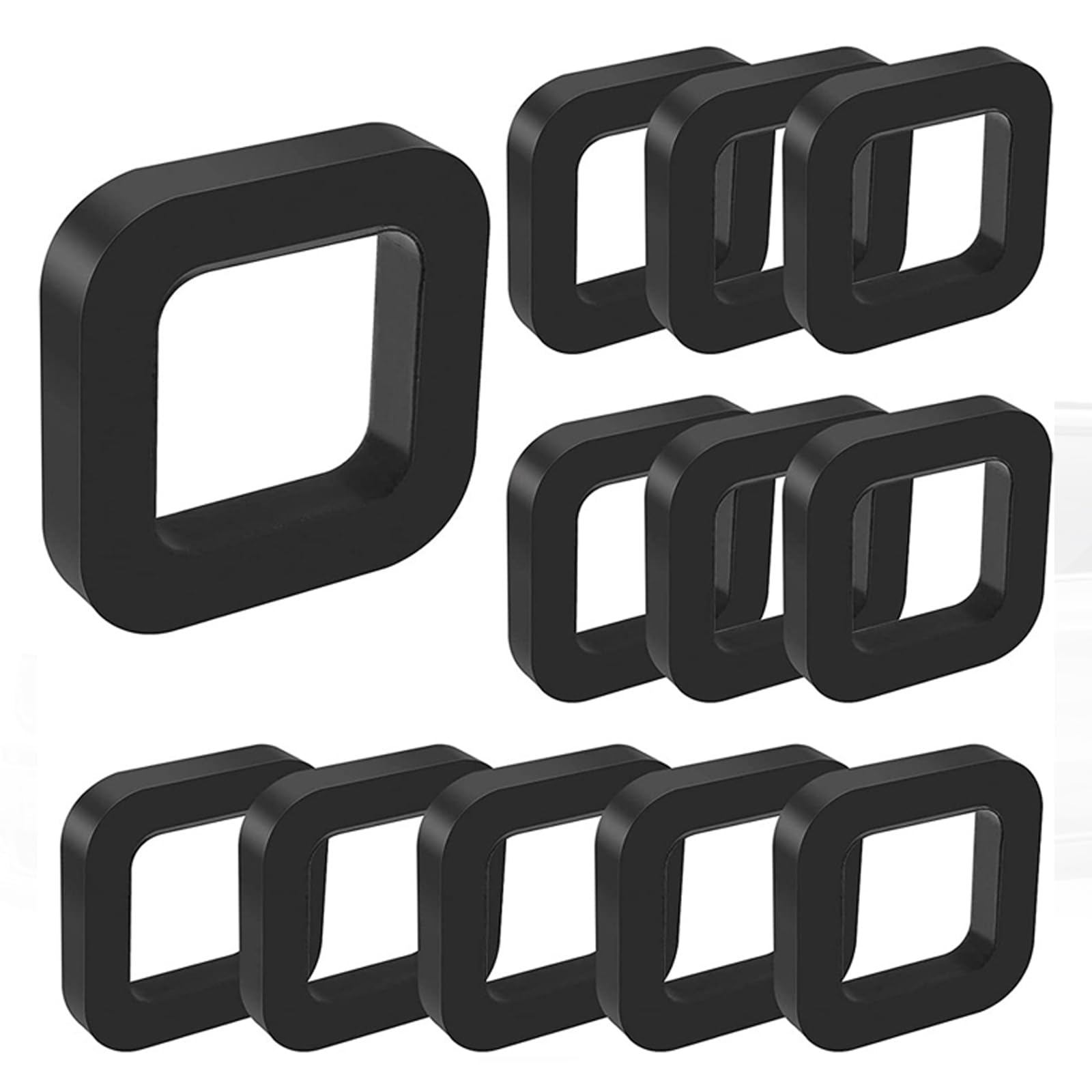 QODOLSI Pack-3 Trailer Receiver Silencer Pad, 1.96" x 3" x 0.5" Hook Cushion Rubber Pad, Noise Reduction Adjustment Ball Mounts Cushion for Trailer Hitch Receiver (Black)