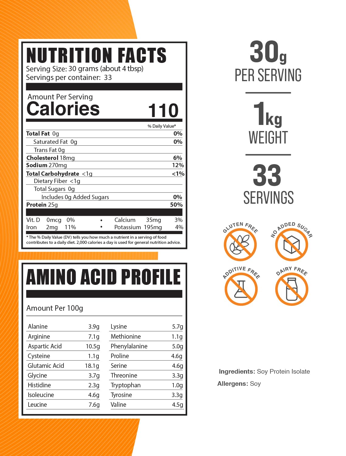 BulkSupplements.com Soy Protein Isolate Powder - Vegan Protein Powder, Soy Protein Powder - Unflavored Protein Powder, Gluten Free, 30g per Serving, 1kg (2.2 lbs) (Pack of 1)