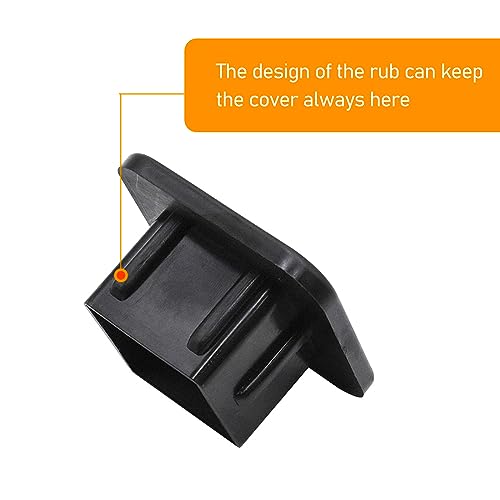 Hawyet 1 PC 1.25 in Heavy Duty Trailer Hitch Tube Cover Cap, Receiver Tube Trailer Hitch Plug, Tow Hook Dust Plug Square Opening Protection Cover (Black)