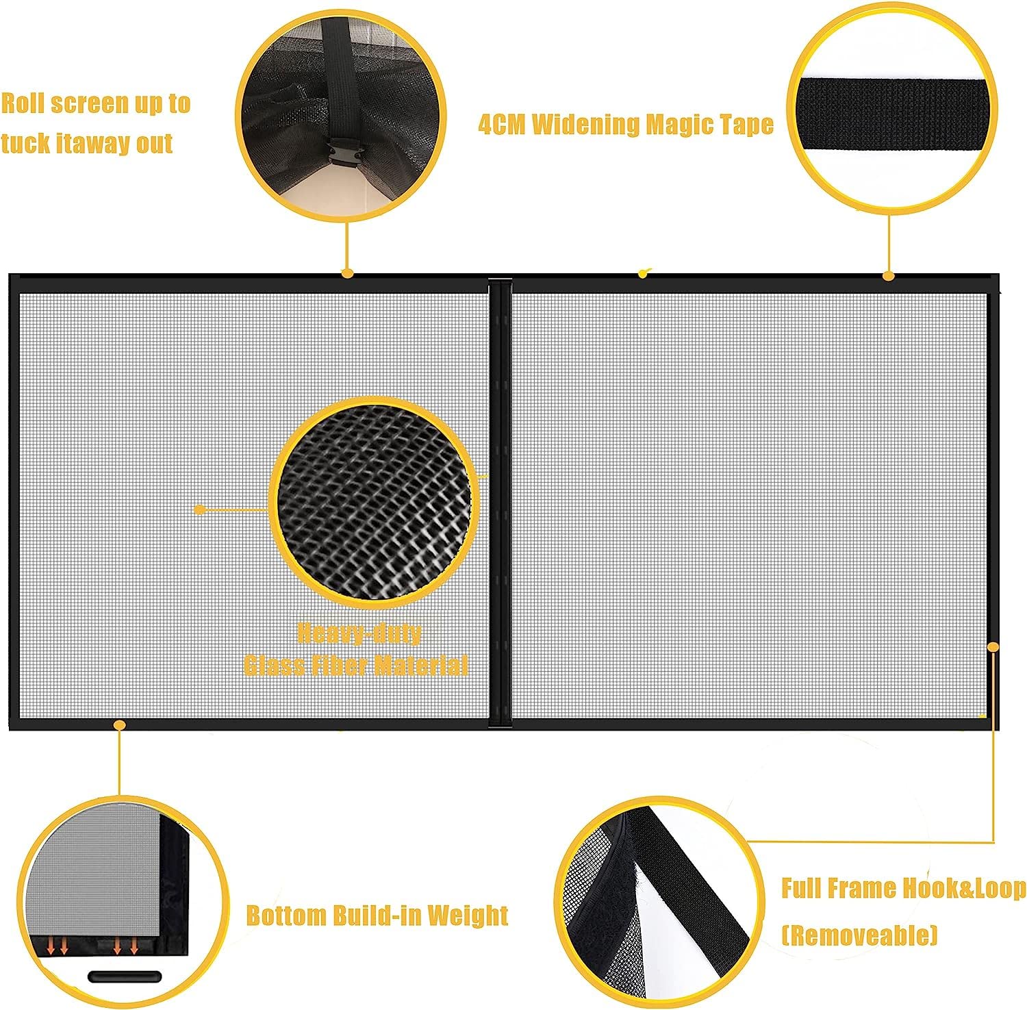 LIAMST Garage Door Screen for 18x8FT,2 Car Garage Doors- Reinforced Fiberglass Door Screen,Stronger High Energy Magnets , Magnetic Screen Door