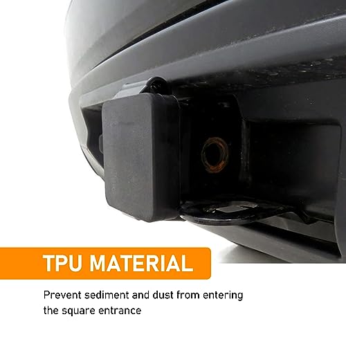 Hawyet 1 PC 1.25 in Heavy Duty Trailer Hitch Tube Cover Cap, Receiver Tube Trailer Hitch Plug, Tow Hook Dust Plug Square Opening Protection Cover (Black)