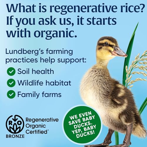 Lundberg Jasmine Rice, Long Grain White Rice - Non-Sticky, Fluffy Aromatic Rice, Sustainably Grown in California, Regenerative Organic Certified, 8 Oz