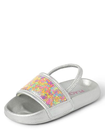 The Children's Place,and Toddler Girls Slides,Silver,8