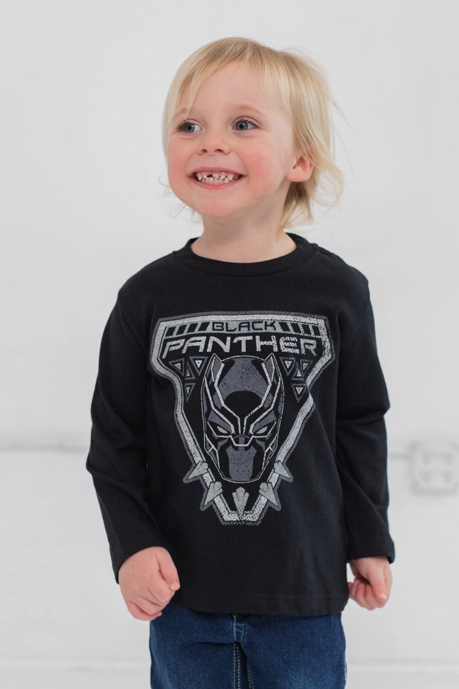 Marvel Avengers Black Panther Toddler Boys 2 Pack Long Sleeve Graphic T-Shirts Black Panther 5T
