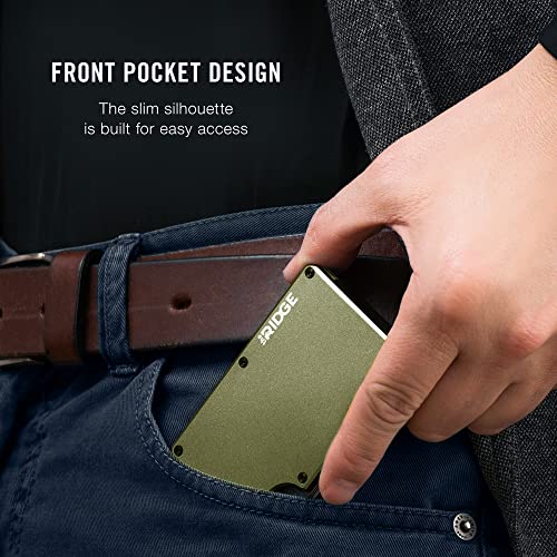 Ridge Wallets for Men - Slim Minimalist Wallet For Men, Front Pocket Wallets for Men, RFID Wallet For Men - Card Holder Wallet (Matte Olive)