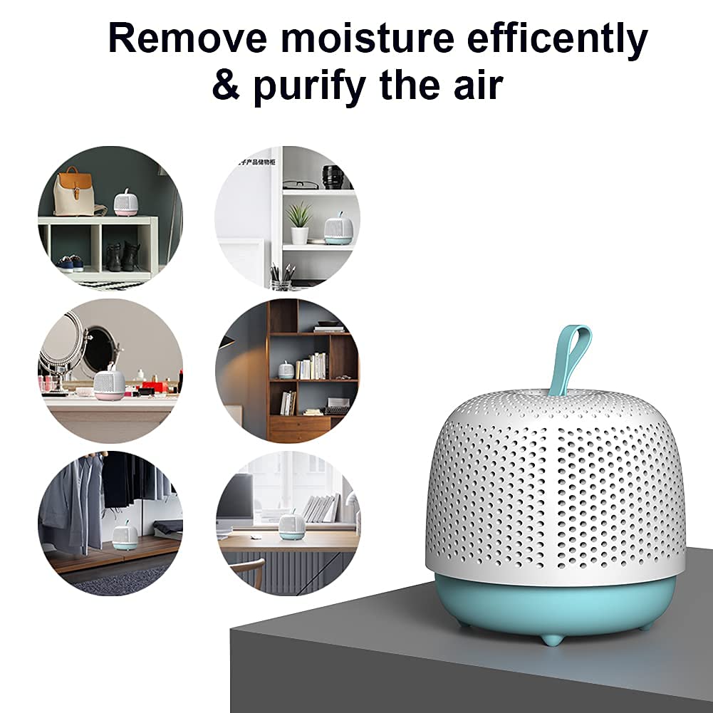 LUOWAN MINI Dehumidifier Portable Small Dehumidifier for Wardrobe,Dressing table,Cloakroom,Shoebox,Car,Bedroom,Bathroom(Blue)