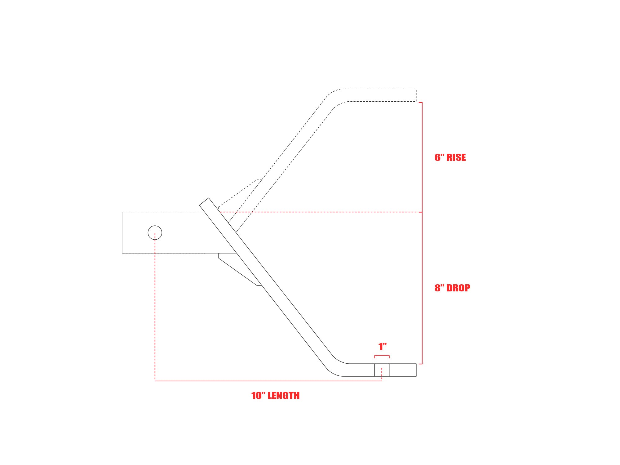 Armordillo 8719541 8-Inch Drop Loaded Ball Mount Universal Fits 2-Inch Receiver Tube Trailer Hitch