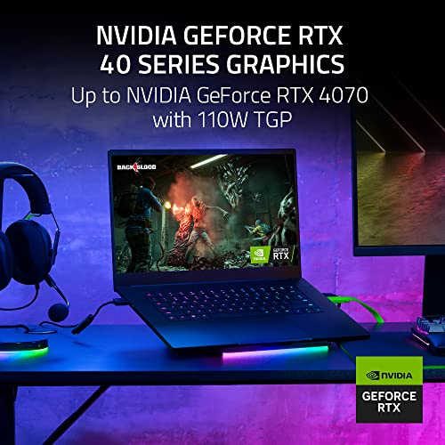 Razer Blade 15 Gaming Laptop: NVIDIA GeForce RTX 4070-13th Gen Intel 14-Core i7 CPU - 15.6โ QHD OLED 240Hz - 16GB DDR5 RAM, 1TB PCIe SSD - Windows 11 - CNC Aluminum - Chroma RGB - Thunderbolt 4