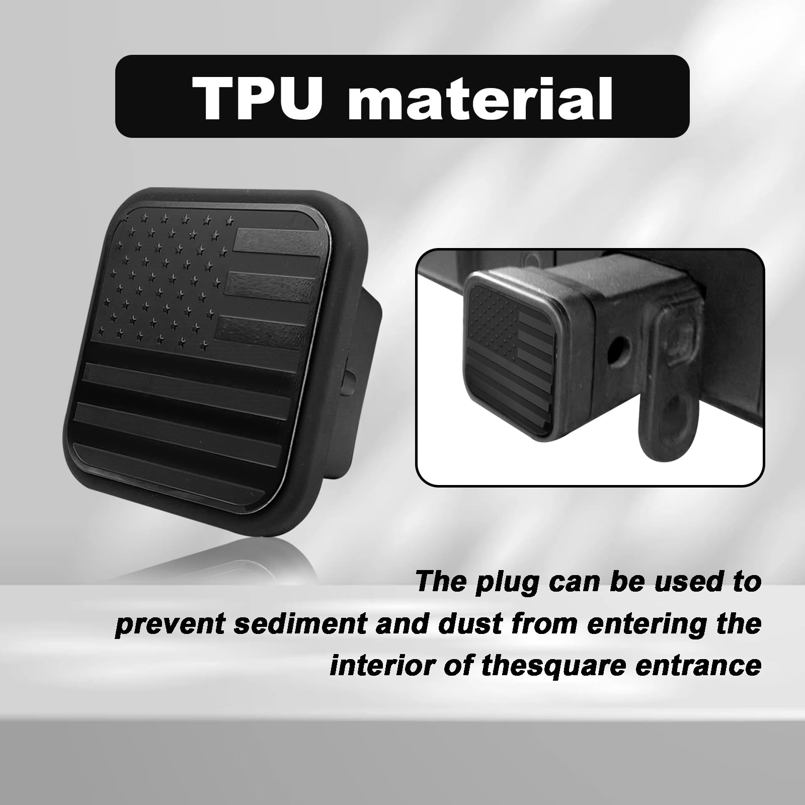 Trailer Hook Dust-Proof Plug, 3.1In * 3.1In * 1.9In, Square Mouth Protection Cover Traction Cover Suitable for Most Cars and Trailers, Car Accessories(Black)