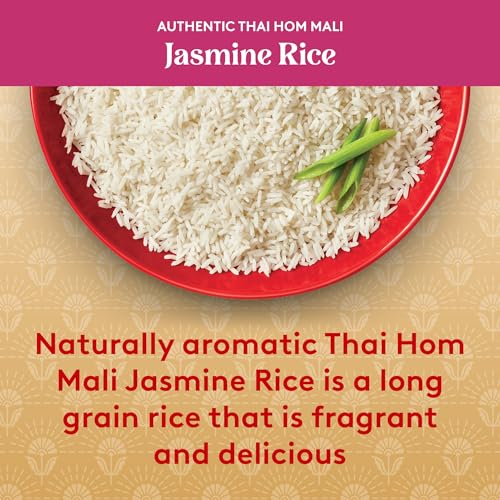 Royal Authentic Thai Hom Mali White Jasmine Rice - Microwave Rice - Dinner Side Dish - (4 Pack) 8.5 oz Pouch
