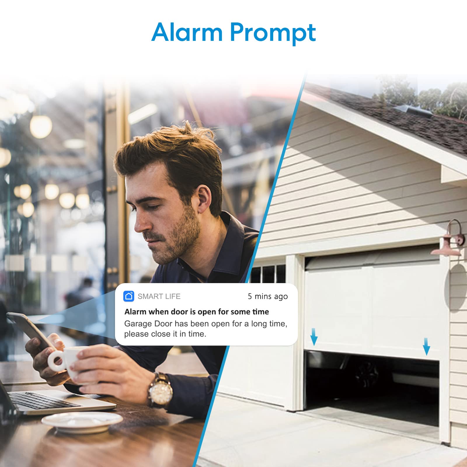 LoraTap Smart Garage Door Opener with Wireless Remote, Alexa & Google Assistant Compatible, Real-Time Alerts, Easy Installation