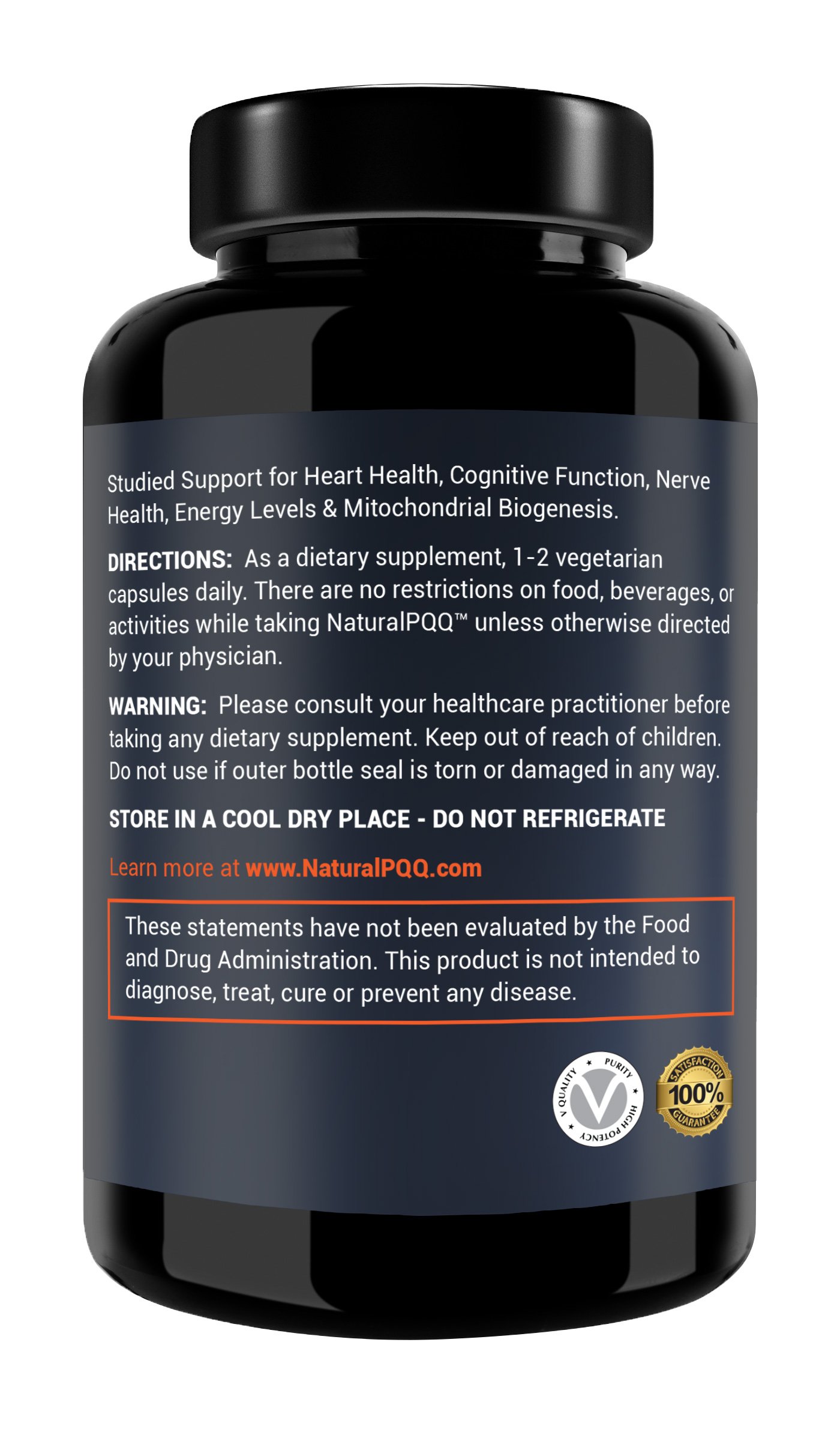 NaturalPQQ - Cellular Energy - 20mg PQQ (Pyrroloquinoline Quinone), Mitochondrial Biogenesis