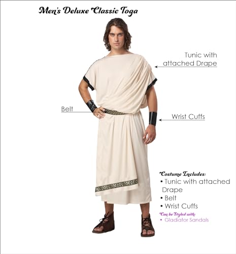 California Costumes Deluxe Mens Toga Costume Standard White