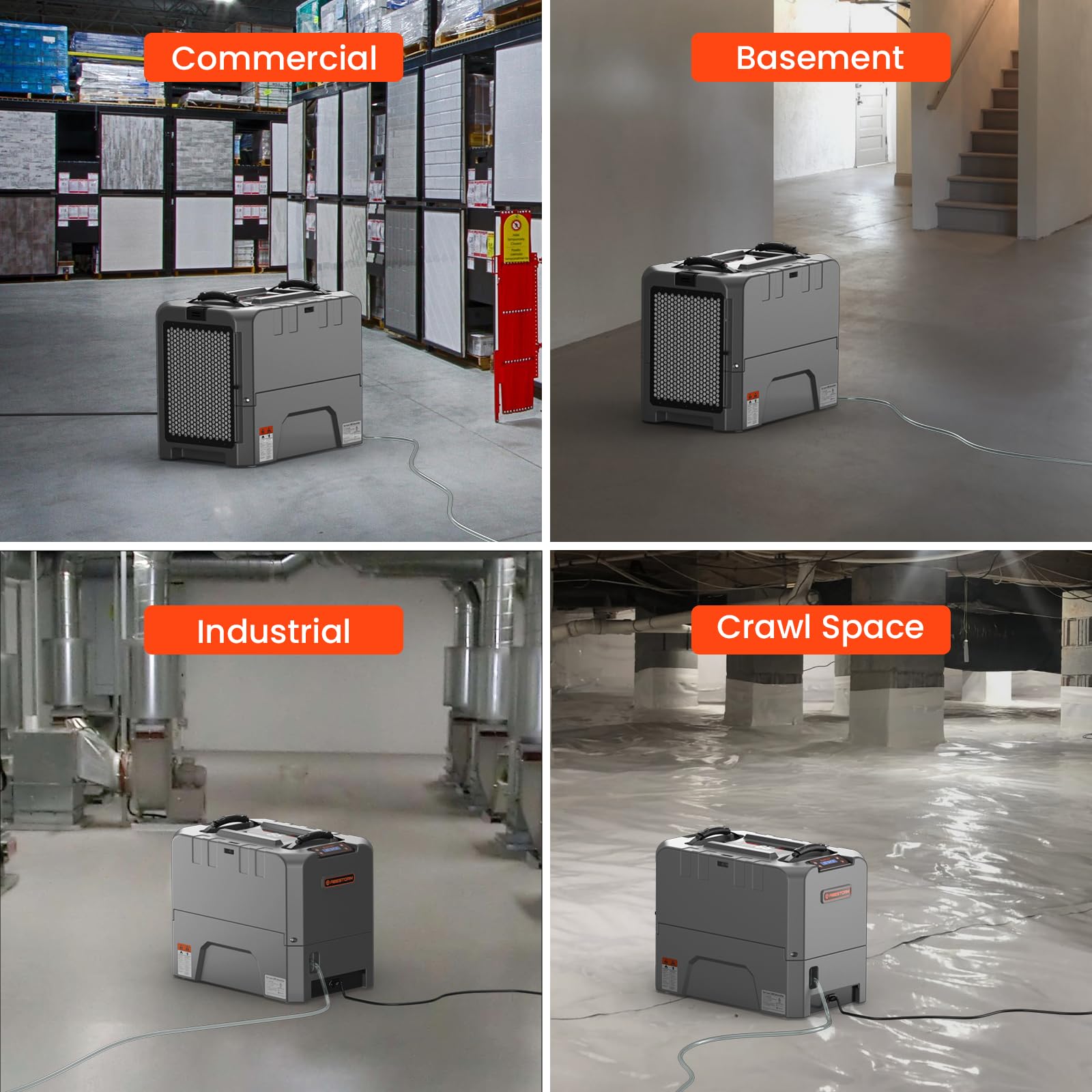 Abestorm Commercial Dehumidifiers with Pump, LGR 180 PPD Dehumidifier for Crawl Space, Basement, Large Space, Industrial Dehumidifier for Large Room or Warehouse
