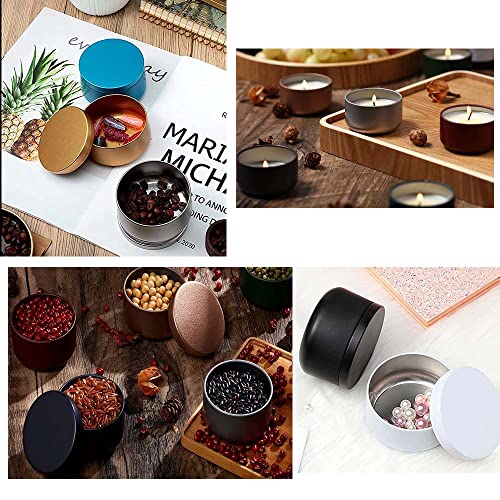 20 Pack 50ml Round White Metal Aluminum Cans Tin Empty Candle Tins Storage Container for DIY Candles Cosmetic Crafts Spice Tea Gift