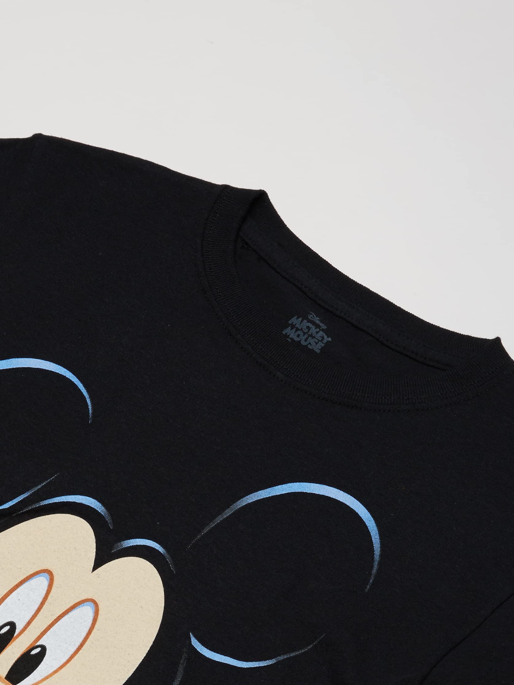 Disney boys Mickey Mouse Face Tee T Shirt, Black(01), 10-12 Years US