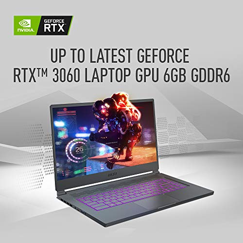MSI Stealth 15M Gaming Laptop: 15.6" 144Hz FHD 1080p Display, Intel Core i7-11375H, NVIDIA GeForce RTX 3060, 16GB, 512GB SSD, Thunderbolt 4, WiFi 6, Win10, Carbon Gray (A11UEK-009)