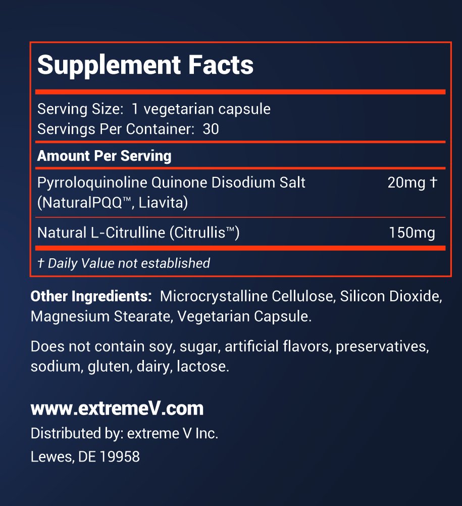 NaturalPQQ - Cellular Energy - 20mg PQQ (Pyrroloquinoline Quinone), Mitochondrial Biogenesis
