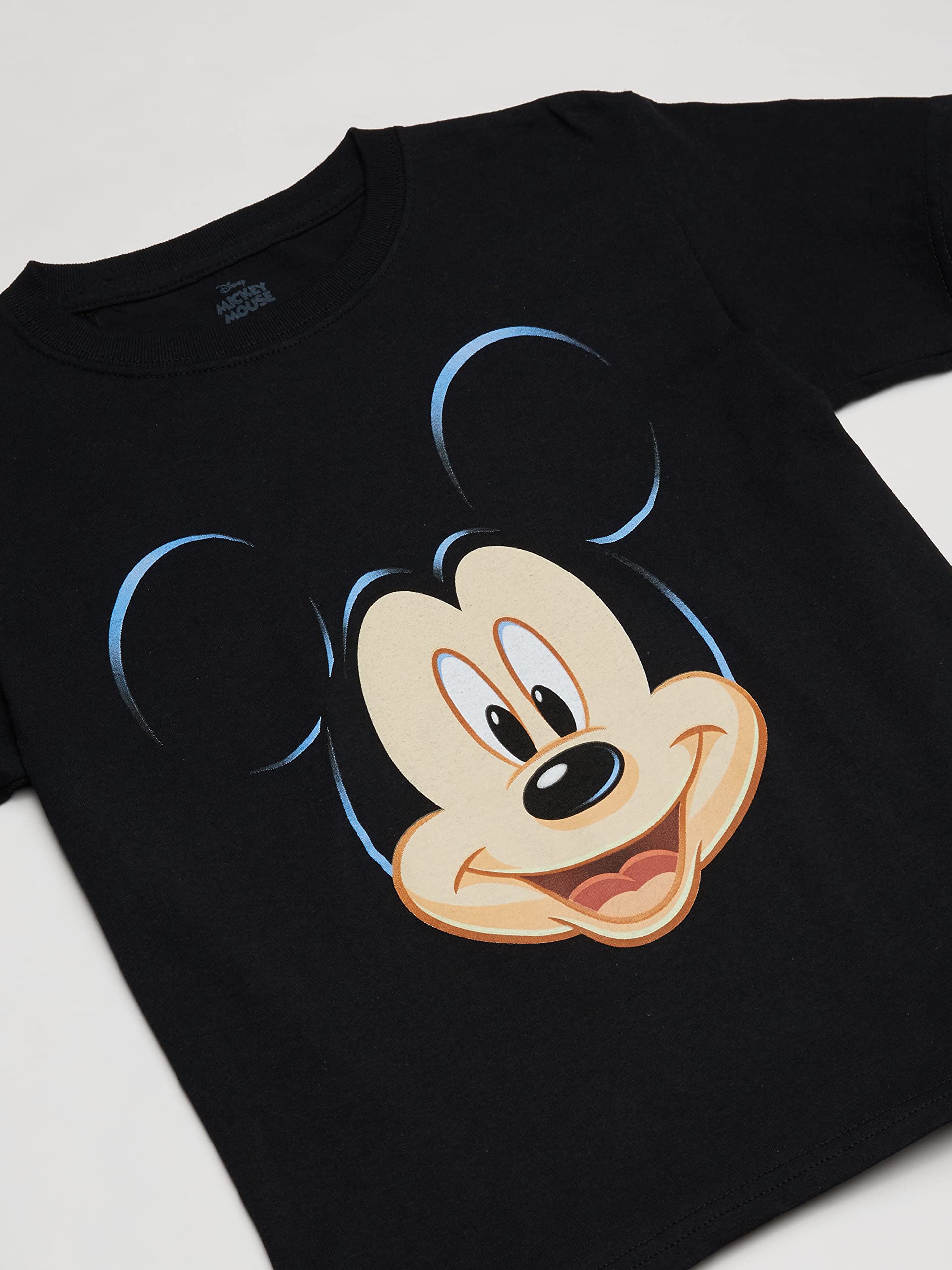 Disney boys Mickey Mouse Face Tee T Shirt, Black(01), 10-12 Years US