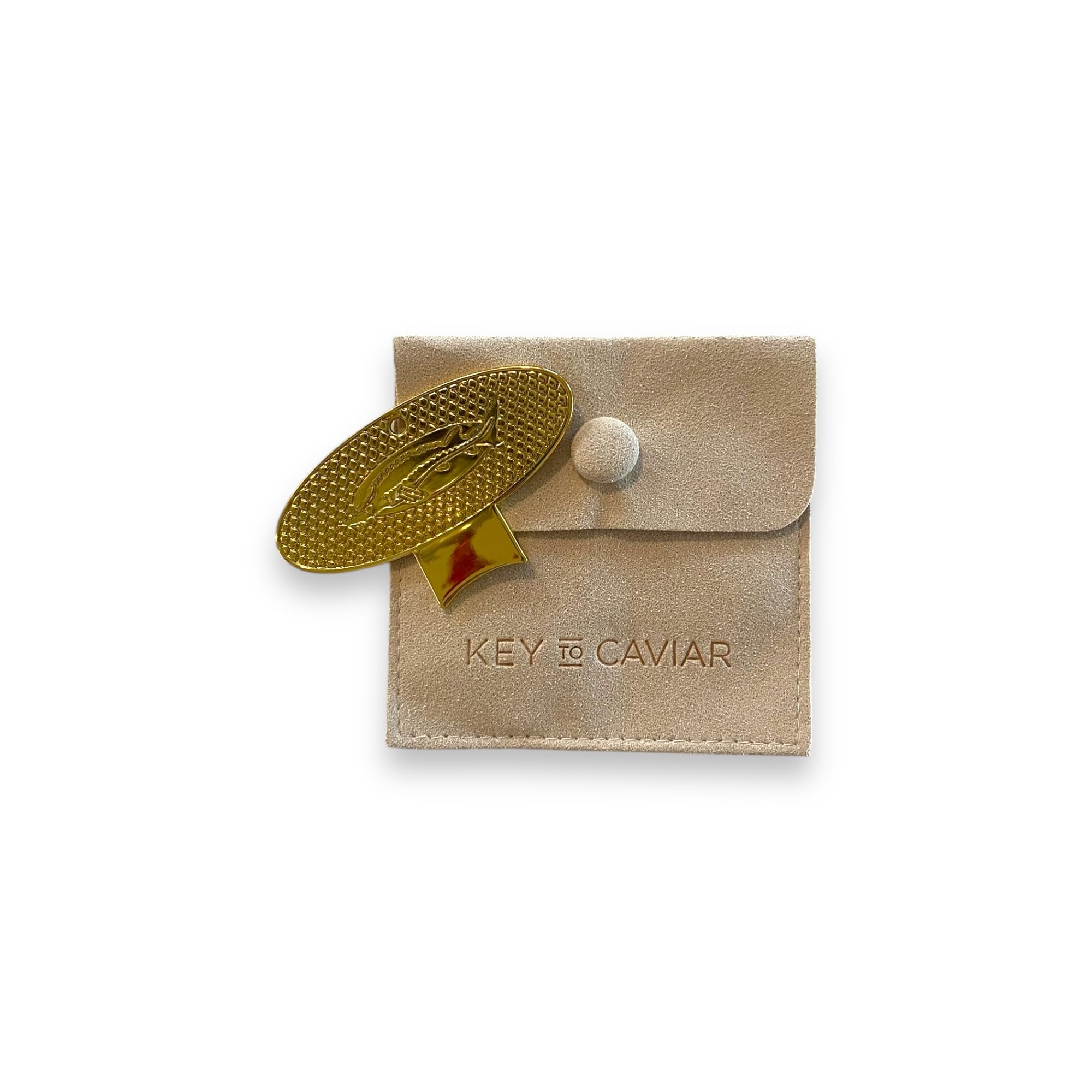 Caviar Key Tin Opener - Caviar Accessory (Oval Gold, 2 x 1)