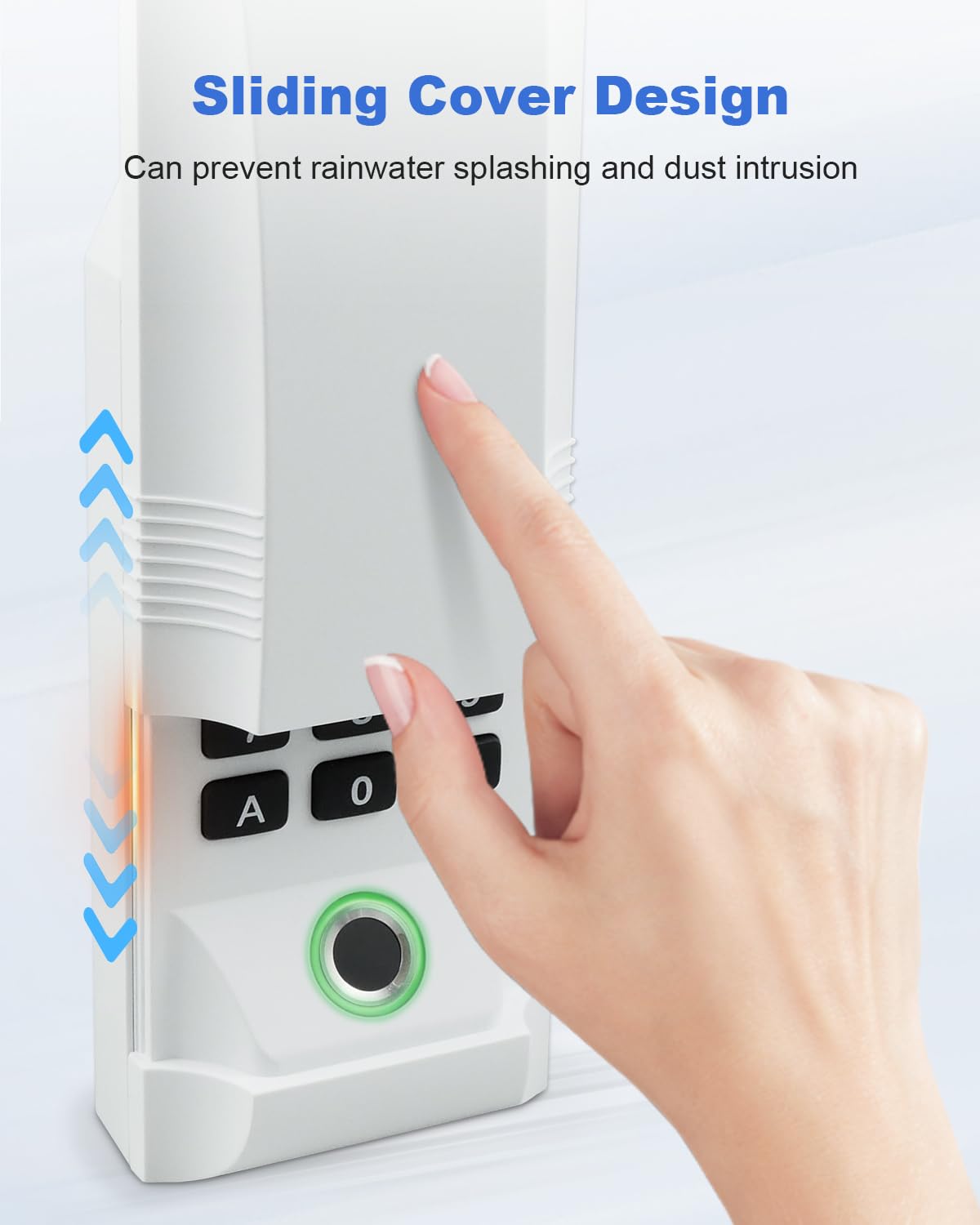 Universal Fingerprint Garage Door Keypad Fit for Liftmaster Chamberlain Craftsman Opener Unlock with Fingerprint Control Multiple Doors Replace 877max G940EV-P2 877Lm Wireless Keyless White