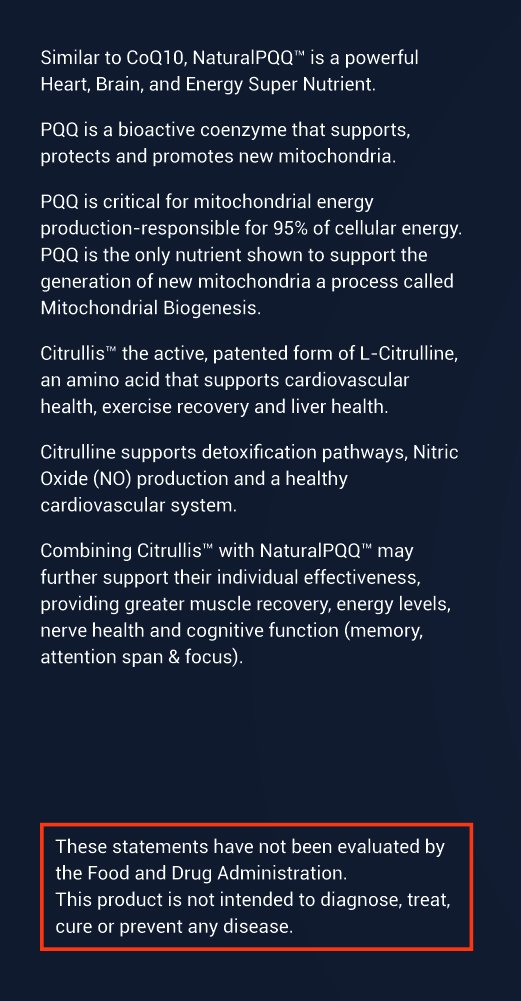 NaturalPQQ - Mitochondrial Energy Nitric Oxide Booster - Citrullis for Extended Energy. 20mg (Pyrroloquinoline Quinone)
