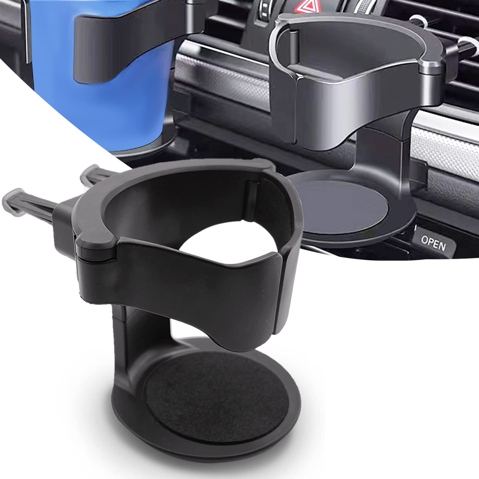 Car Air Vent Cup Holder, Universal Adjustable Car Air Vent Cup Holder, Mount with Car Air Vent Clips, Water Coffee Juice Tea Bottle Stand