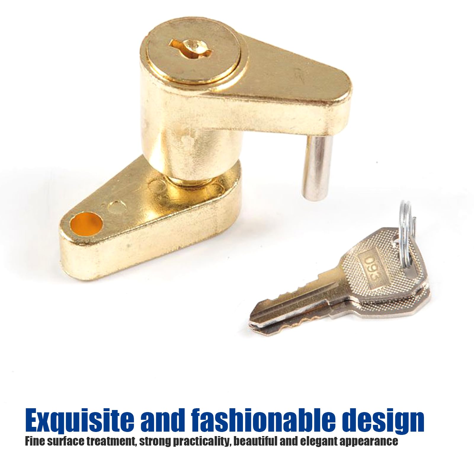 UGSHY 1 PC Trailer Hitch Lock, 1/4" Diameter 3/4" Span Zinc Alloy Car Coupler Locks, Trailer Lock Connector, Universal for Most Motorhome Trailers Truck (Gold)
